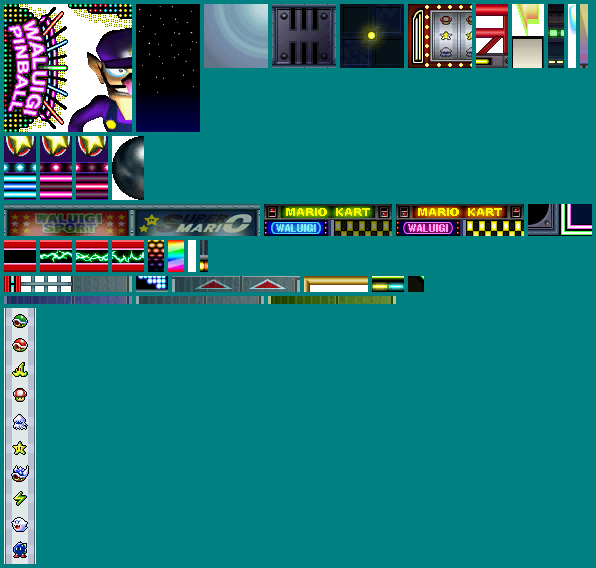 The Textures Resource Full Texture View Mario Kart Ds Waluigi Pinball